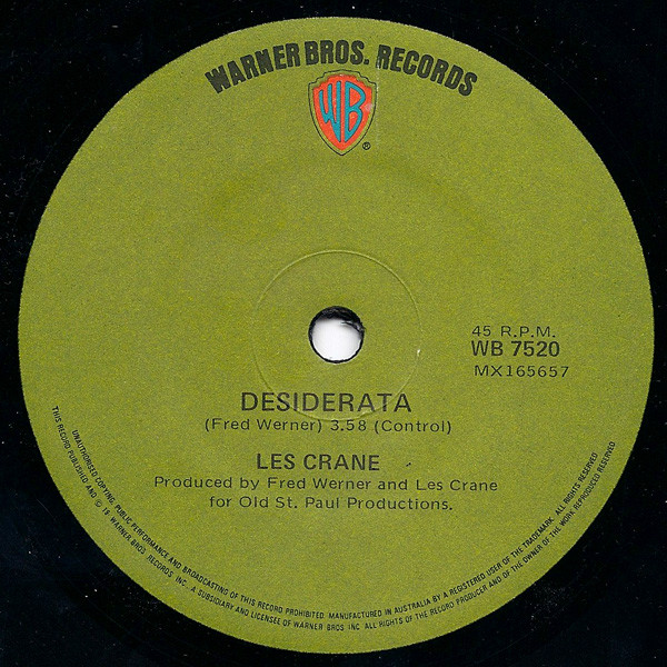 Les Crane - Desiderata - Reviews - Album of The Year