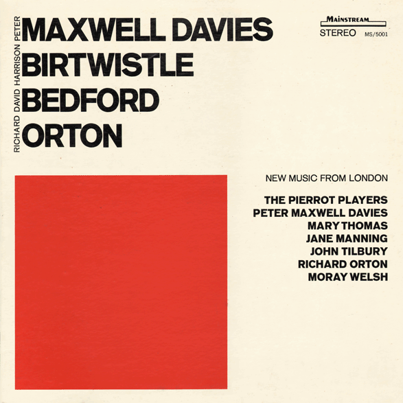 Moray Welsh, Richard Orton, John Tilbury, Jane Manning, Mary Thomas, Peter Maxwell Davies & The ...