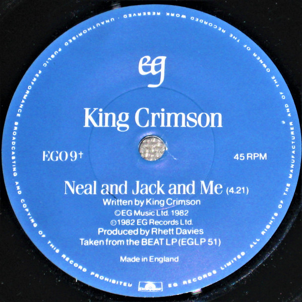 King Crimson - Neal And Jack And Me / Two Hands (Single) - Reviews ...