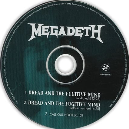 Megadeth - Dread and the Fugitive Mind (Single) - Reviews - Album of ...