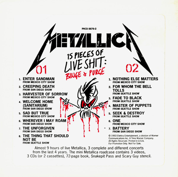 Metallica - 15 Pieces of Live Shit: Binge & Purge (Compilation ...